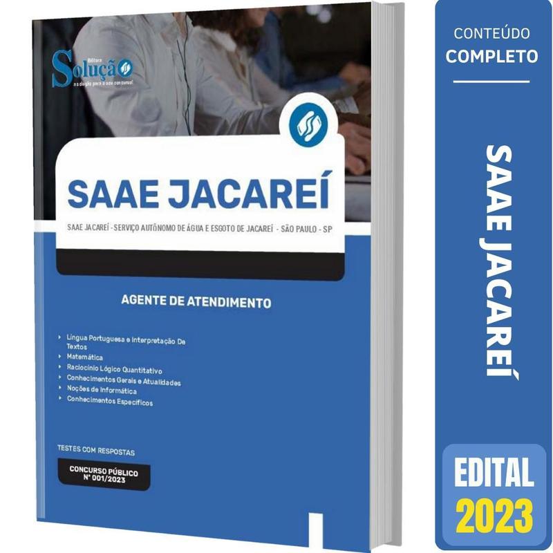 Apostila Concurso Saae Jacareí Sp 2023 - Agente Atendimento - Livros ...
