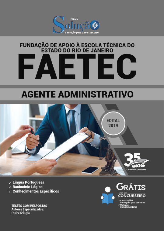 Apostila FAETEC - RJ 2019 - Agente Administrativo - Livros para Concurso - Magazine Luiza