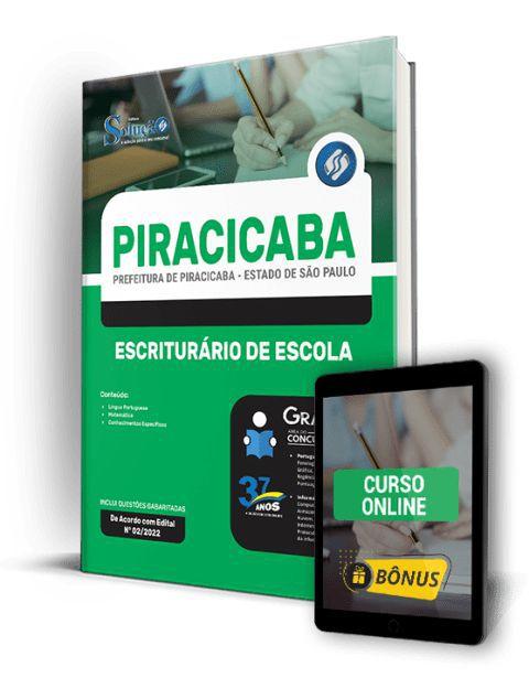 Apostila Piracicaba - SP 2022 - Escriturário de Escola - Editora ...