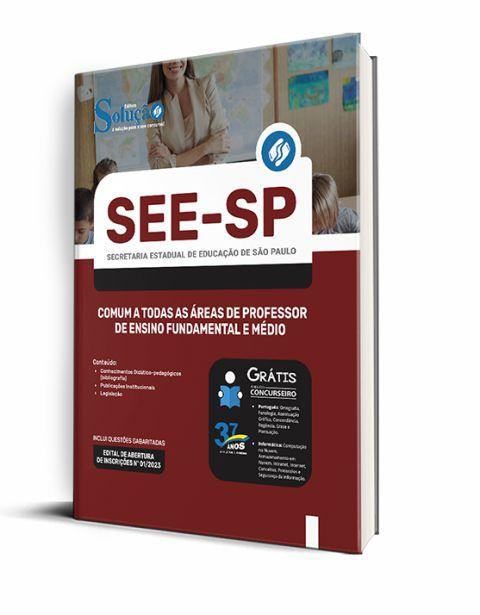 Apostila SEE-SP 2023 Professor de Ensino Fundamental e Médio - Livros ...
