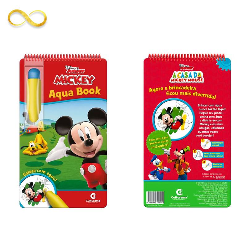 Aqua Book Disney Mickey Livro Colorir Com Água - Culturama - Kit de ...