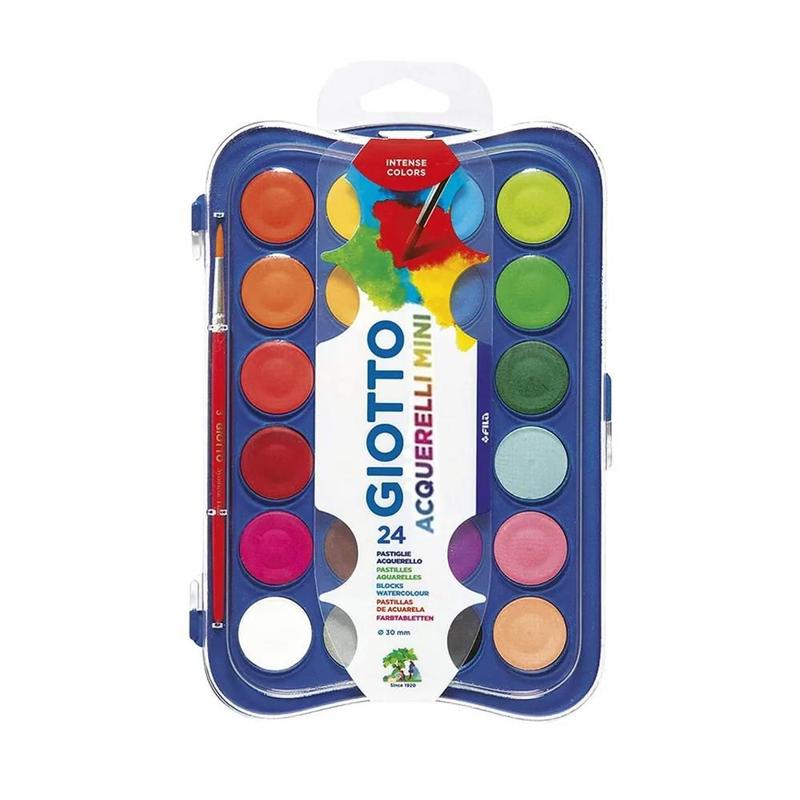 Aquarela Giotto Mini 24 Pastilha com 1 Pincel - Tintas para Artesanato ...