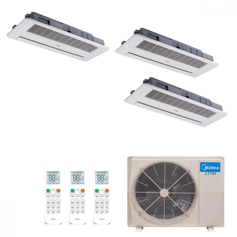 Ar Condicionado Multi Split Cassete 1 Via Inverter Midea Atom 28000 BTUs (3x12000) Quente Frio ...