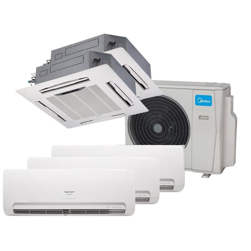 Ar Condicionado Multi Split Inverter Springer Midea 3x9.000 e Cassete 4 Vias 2x9.000 BTU/h ...