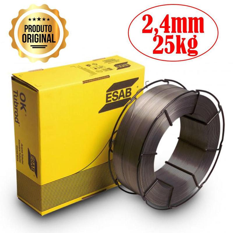 Arame Tubular E71T1 2,4 Mm - Ok Tubrod Ecf6 25Kg 302931 Esab - Arame ...