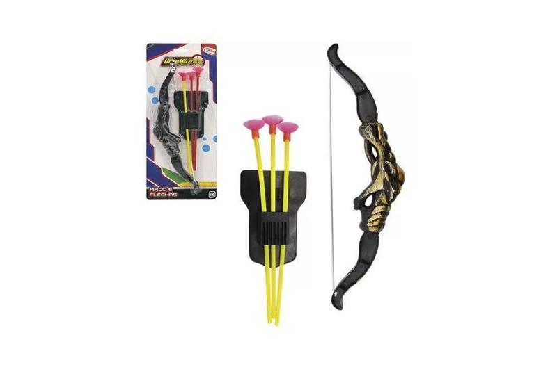 Arco E Flexa C/3 Flexas Briquendo Lançador C/Ventosa Suporte - Well ...