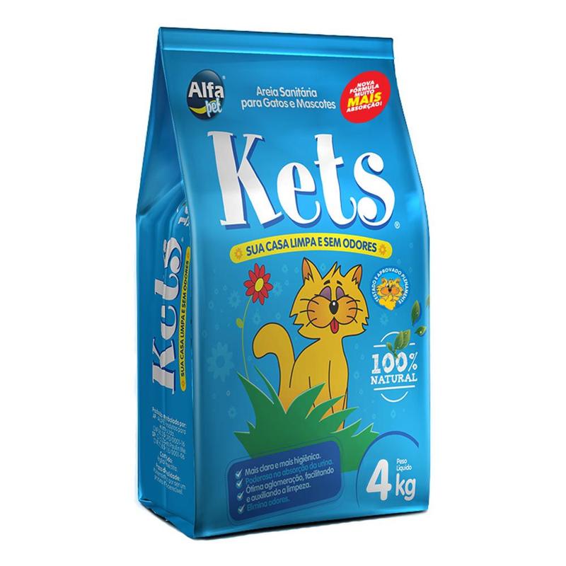 Areia higiênica sanitária para gatos 4kg - ALFAPET - Areia para Gato ...
