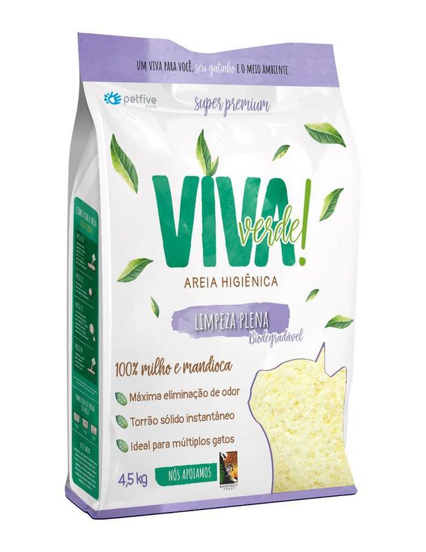 Areia higiênica viva verde limpeza plena 4kg ( roxa - bio fina ) - PETFIVE - Areia para Gato ...