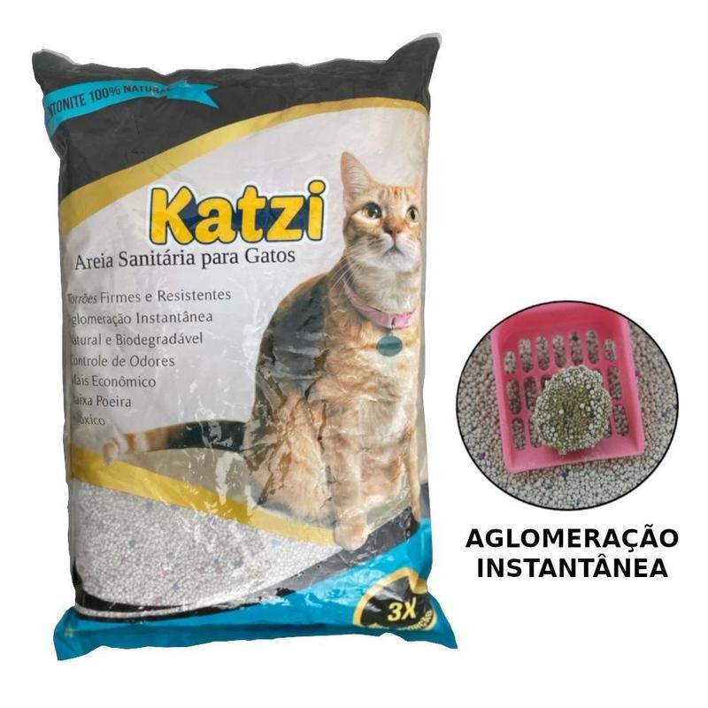 Areia Sanitaria para Gatos 4kg com Controle de Odores Katzi - Areia para Gato - Magazine Luiza