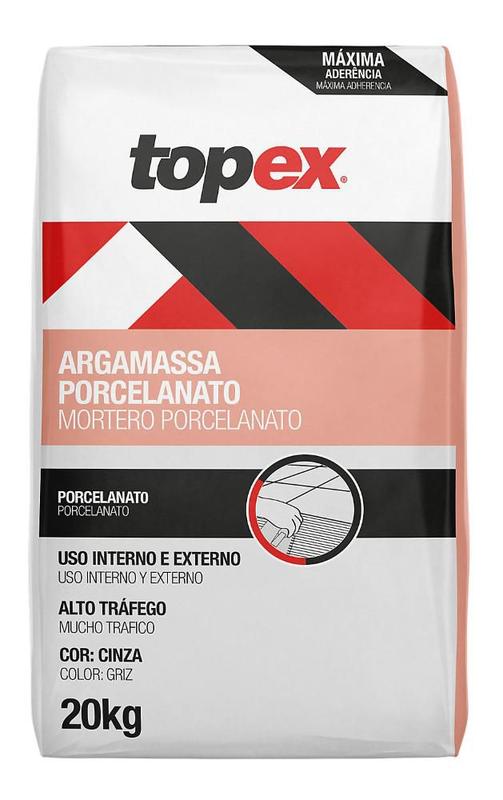Argamassa Porcelanato Interna e Externa Cinza 20Kg Topex - Fortaleza ...
