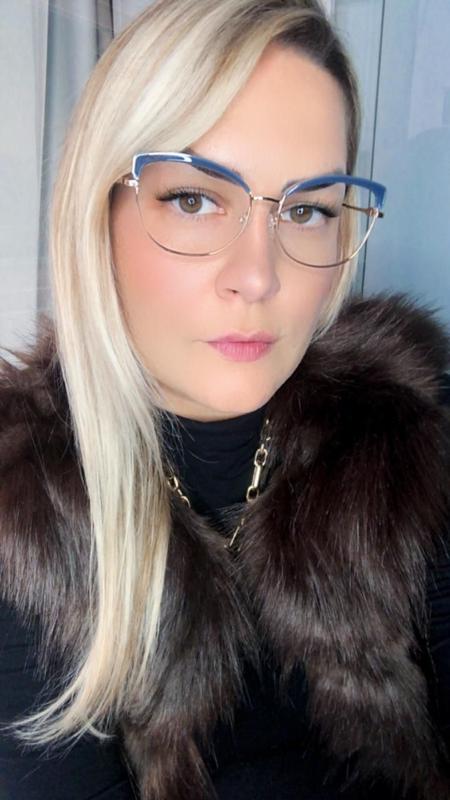Armação para óculo, CAZÉ Feminina em cor Azul e Ouro - Armação de ...