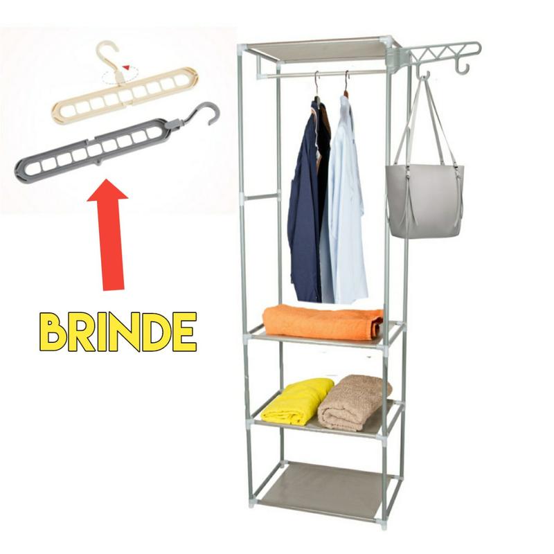 Armário Aberto Arara Guarda Roupa Organizador Closet Prateleira ...