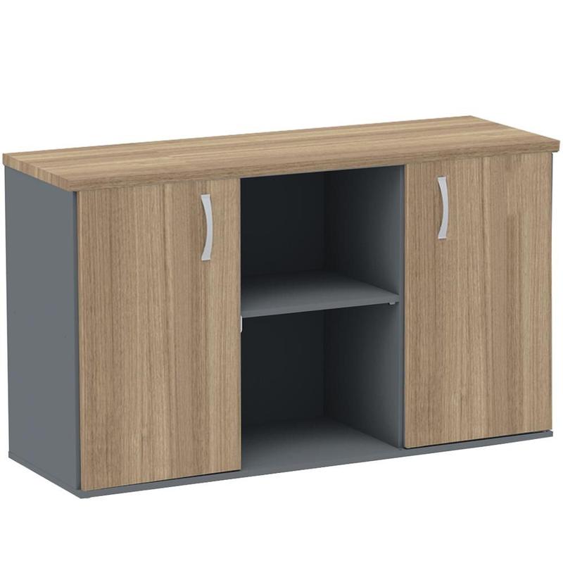 Armário Baixo Credenza PE25 Pandin 121,50 cm (largura) em MDP Cor Noce ...