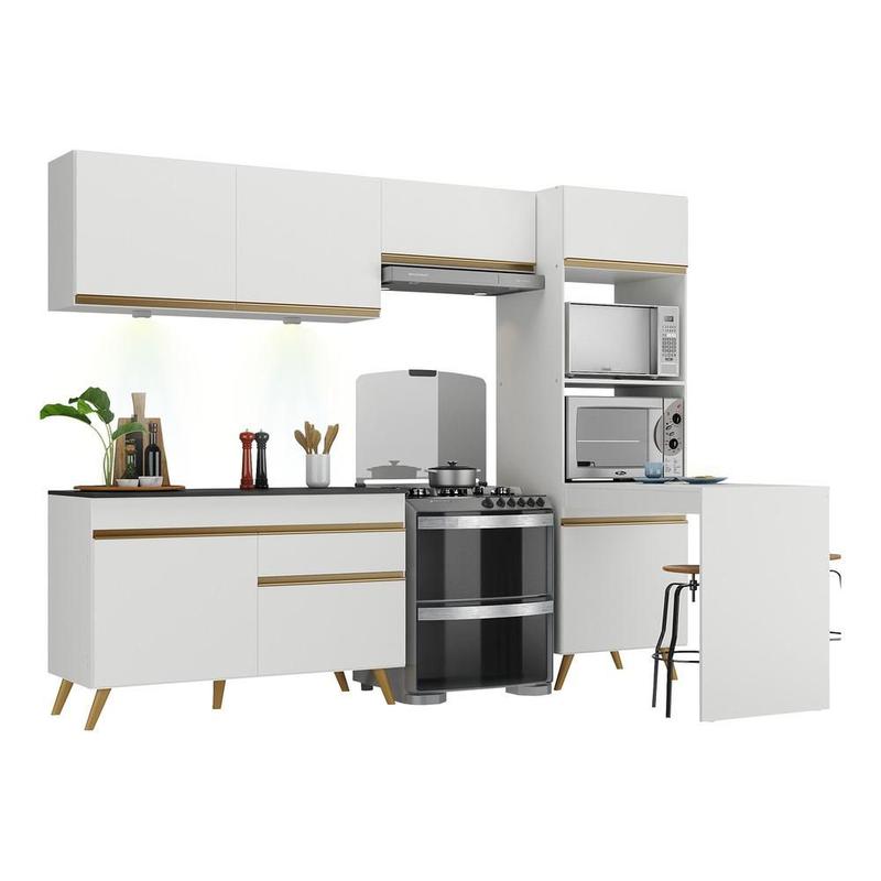 Armário de Cozinha Completa 5 peças com Leds MP2034 Veneza Up ...