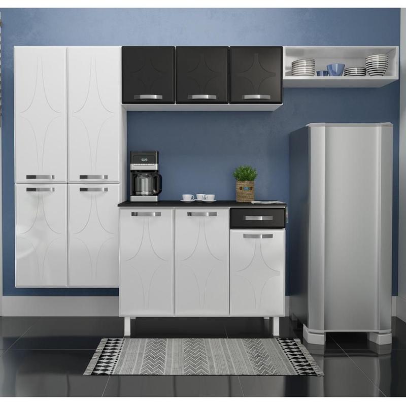 Armário de Cozinha de Aço Compacta 4 Peças Amanda Multimóveis Smart ...