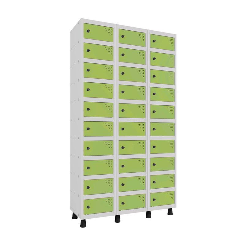 Armário Guarda Volume Locker Caixa Postal 30 Portas Aço APOP 503/30 ...