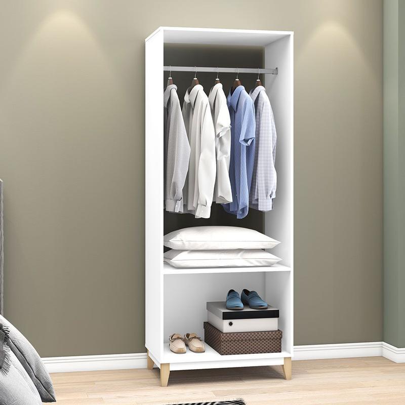 Armário Roupeiro Closet Aberto Com 01 Nicho e 01 Cabideiro LE 6001 ...