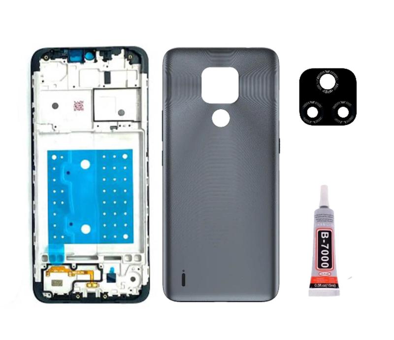 Aro Chassis Moto E7 + tampa Traseira Cinza Lente e Cola - motorola ...