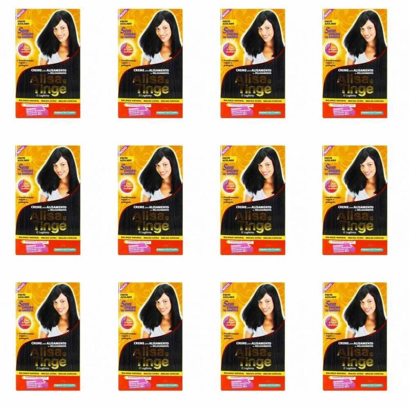 Aroma Do Campo Alisa E Tinge Preto Azulado (Kit C/12) - Tinta de Cabelo ...