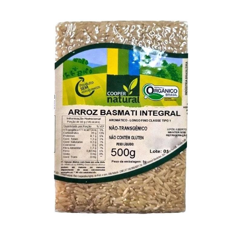 Arroz Basmati Orgânico Integral Coopernatural 500G - Arroz - Magazine Luiza