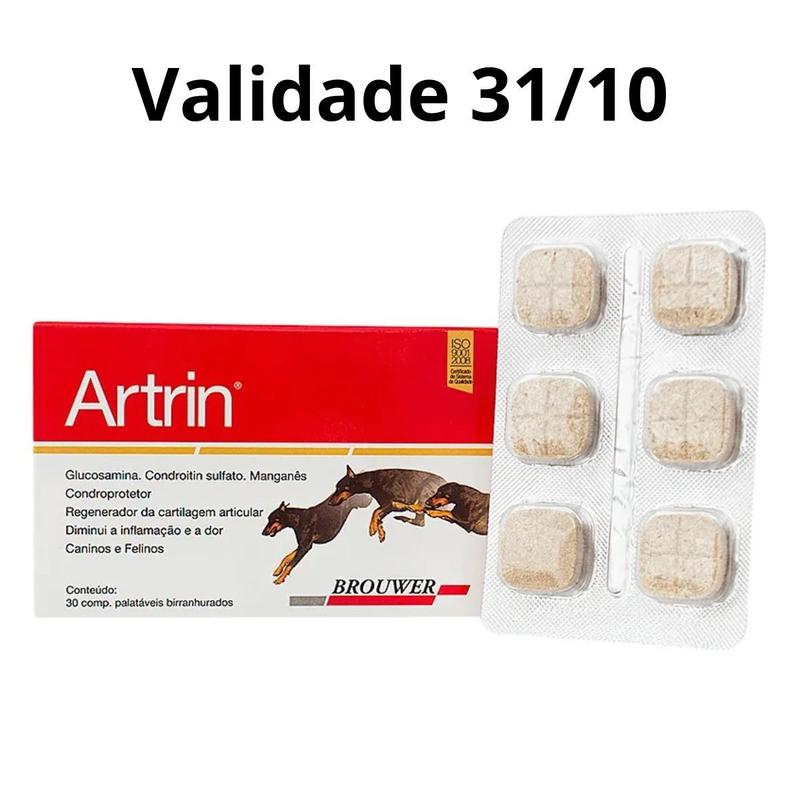 Artrin Condroprotetor Regenerador Articular Para Cães Gatos 30 ...