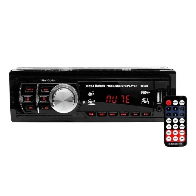 Auto Rádio Automotivo First Option 8850B Bluetooth USB AUX SD MP3 - Som Automotivo - Magazine Luiza