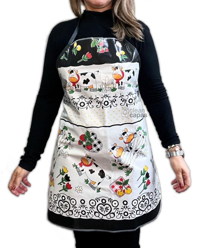 Avental De Cozinha Estampado Impermeável (2 Unidades) - Clean Capas ...