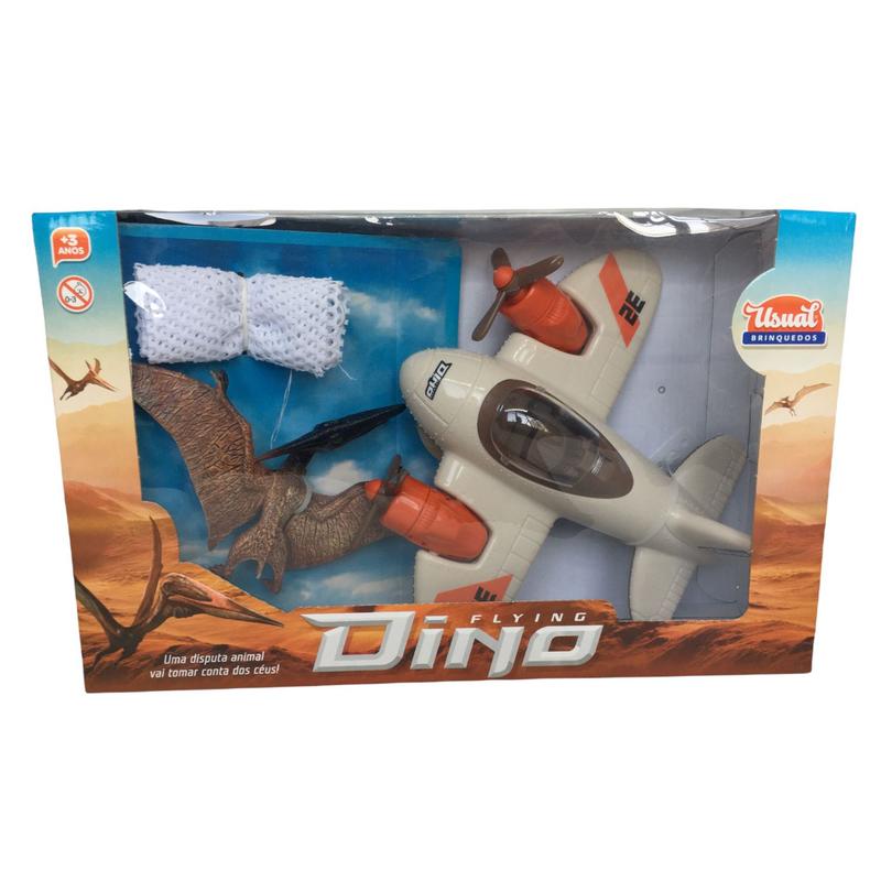 Avião De Brinquedo Infantil Dino Flying Com Dinossauro E Rede De Caça ...