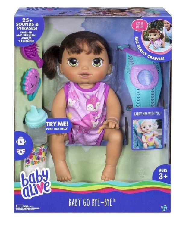 Baby Alive Go Bye Bye Engatinha Hora Passeio Morena - Hasbro - Boneca ...