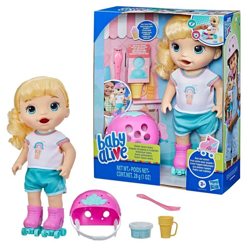 Baby Alive Roller Skate Bebê Patinadora Loira F5649 - Hasbro - Boneca ...