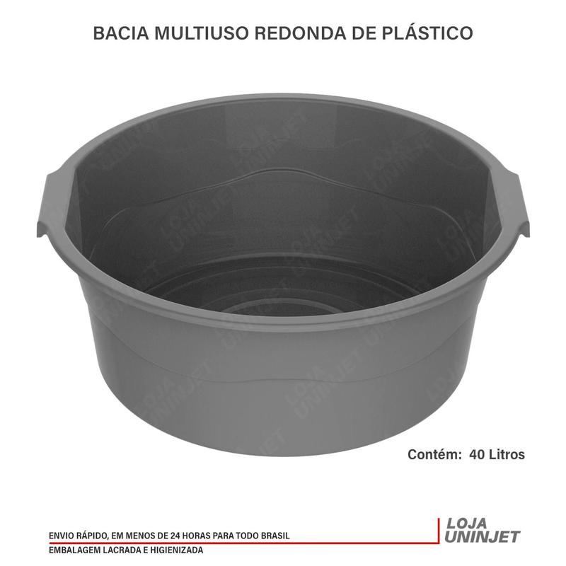 Bacia Plástica 40 litros Uninjet - Bacia - Magazine Luiza