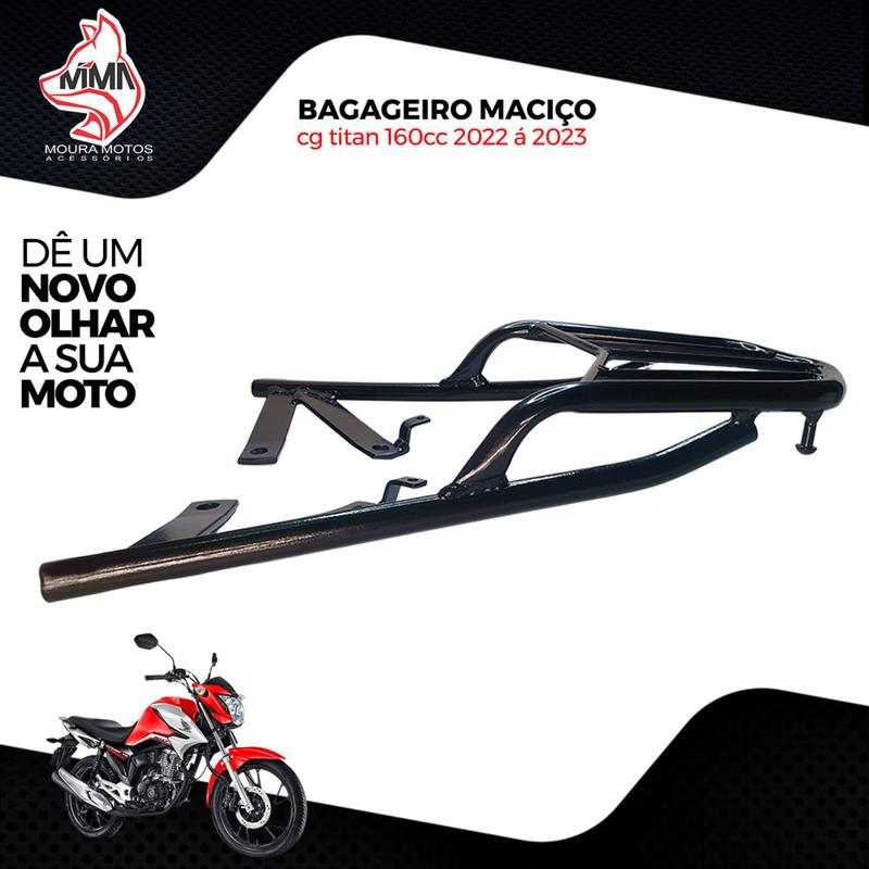 Bagageiro maciço cg titan 160cc ano 2022 á 2023 - Moura Motos ...