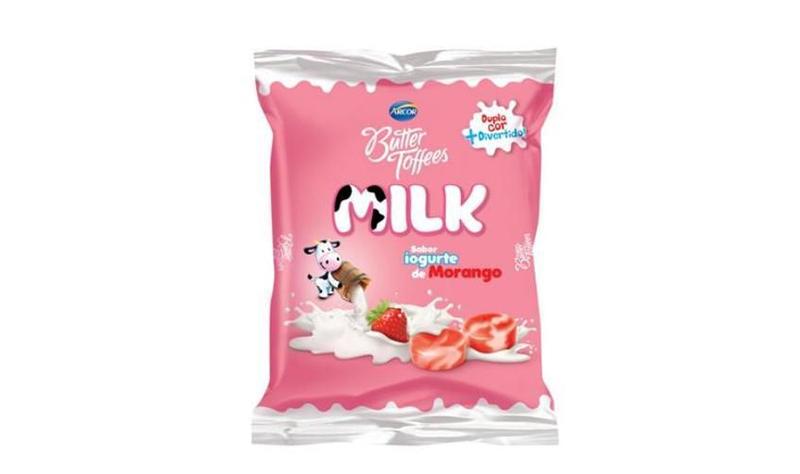 Bala Butter Toffees Milk Sabor Iogurte Morango - 48g - Arcor - Balas ...