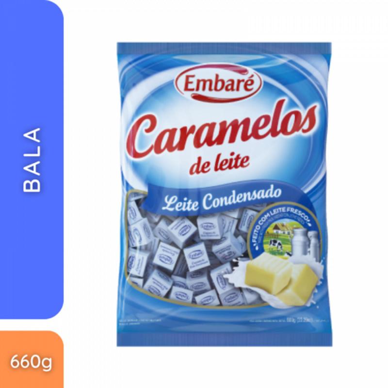 Bala Caramelos de Leite Sabor Leite Condensado 660g - Embare - Embaré ...