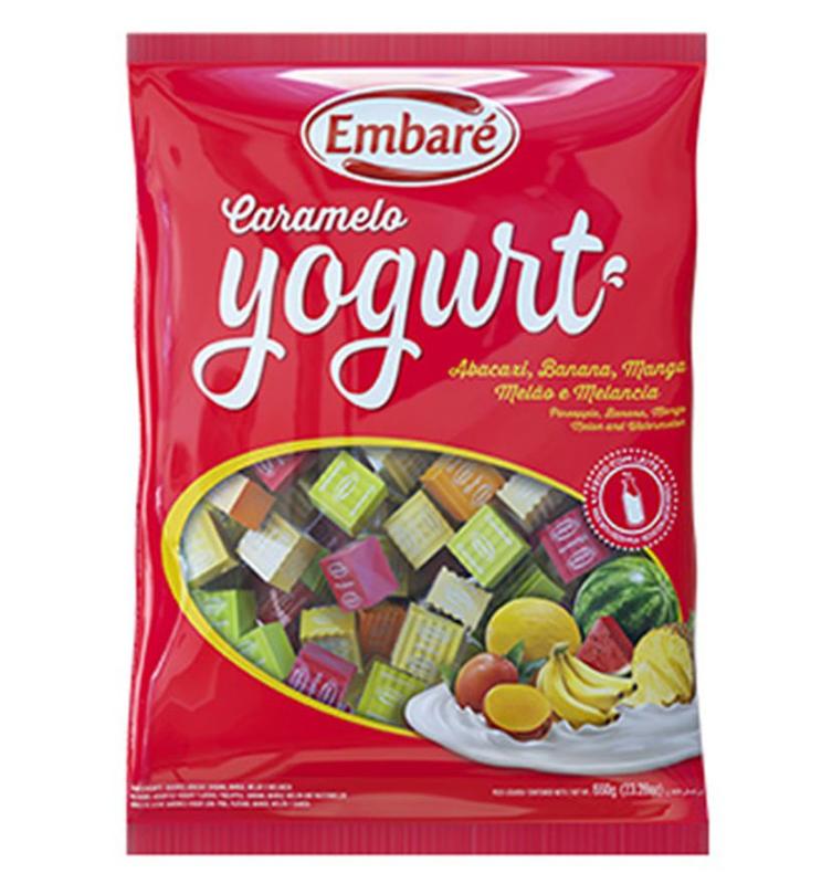 Bala de Caramelo Iogurte Sortida Aba/Ban/Man/Melão/Melancia 660g ...