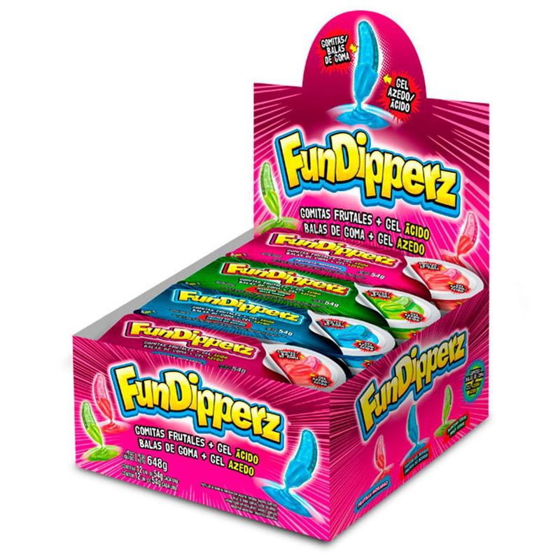 Bala de Goma com Gel Ácido FunDipperz c/12 - DTC - Balas - Magazine Luiza