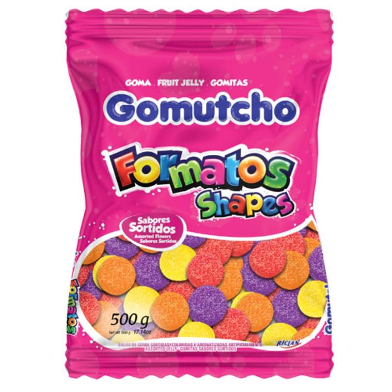 Bala de Goma Gomutcho Formatos Sabores 500g - 5 Pacotes - Riclan ...