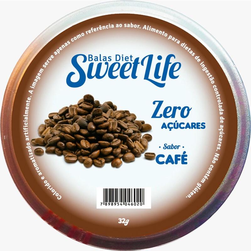 Bala Diet de Café Sweet Life 32g (Display com 6 Latas) - Balas ...
