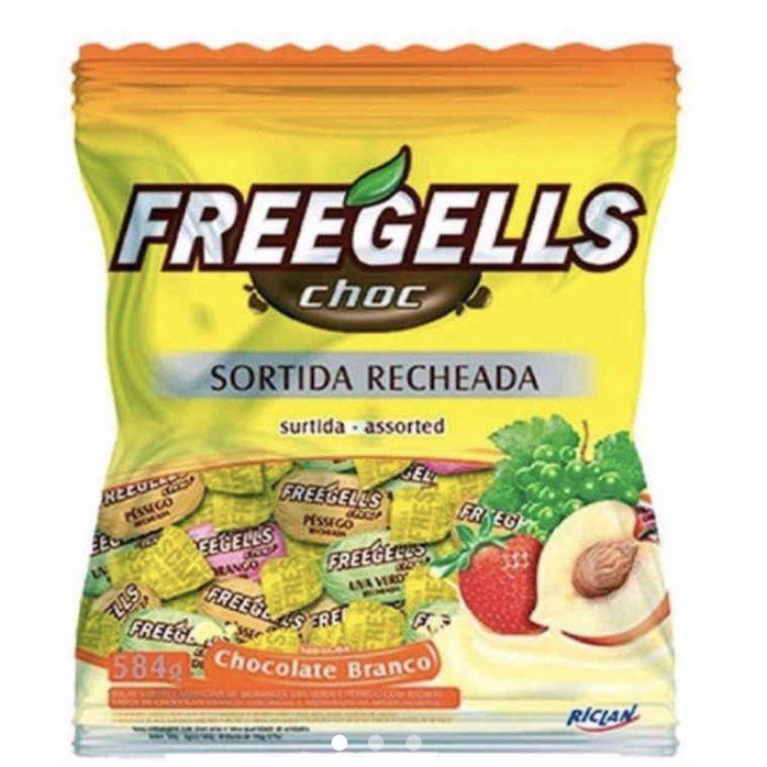 Bala Freegells Sortida Recheio Chocolate Branco Pacote 584g - RICLAN ...