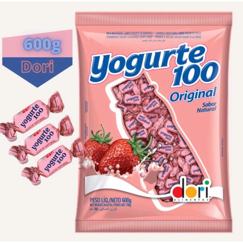 Bala Mastigável Iogurte 100 Original Dori- 600g/ Aprox 100 unidades ...
