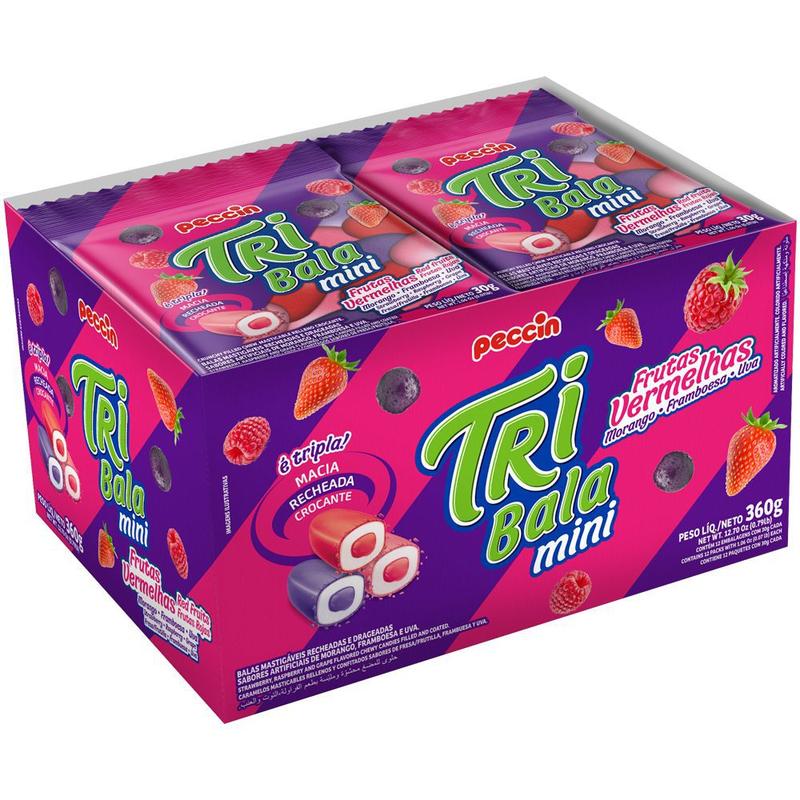 Bala Mastigavel TriBala Mini Diversos Sabores 12x30g - Peccin - Balas ...