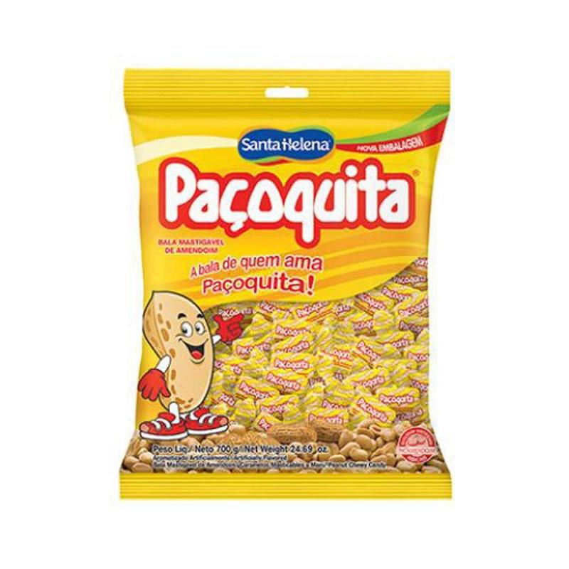 Bala Paçoquita Amendoim Mastigável 600G - Santa Helena - Balas ...