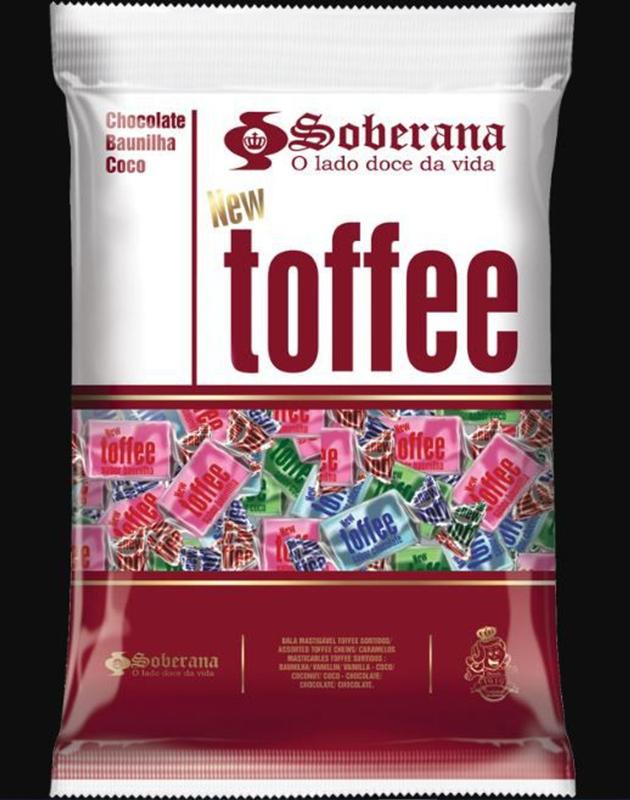Bala toffee sabor sortido de chocolate,baunilha e coco 200g - Balas ...