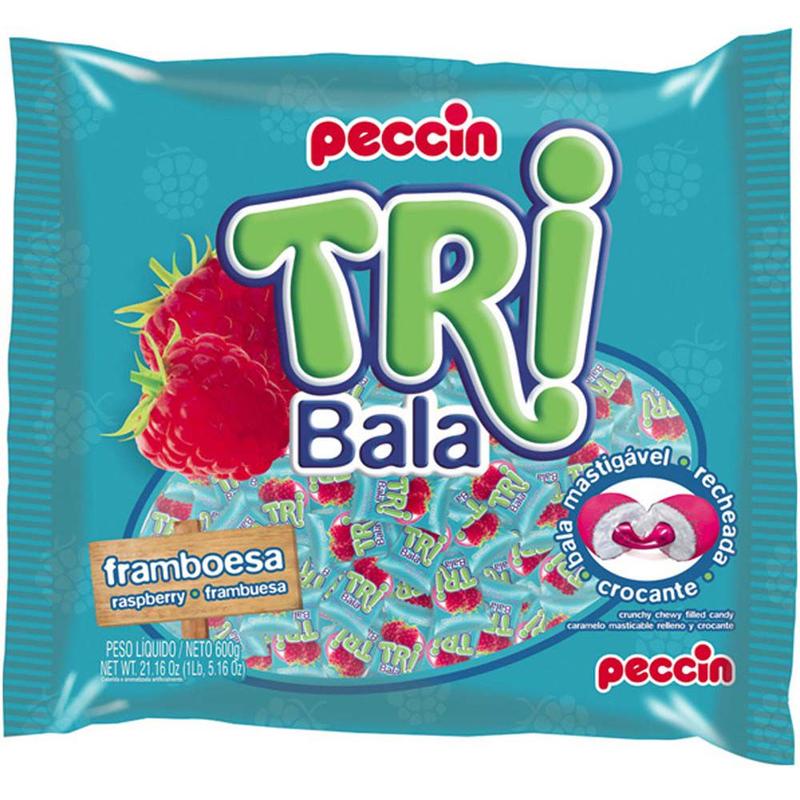 Bala Tribala Recheada Framboesa 500g - Peccin - Balas - Magazine Luiza