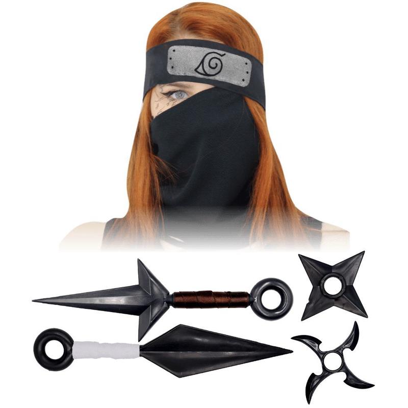 Balaclava Kakashi Bandana Naruto + Combo Kunai Ninja Anime - Point ...