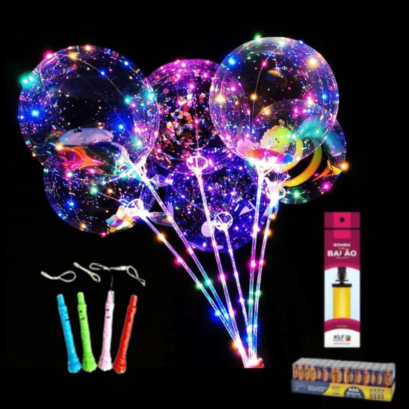 Balão De Led 10 Unidades + Com Pilhas E 24 Polegadas Luz - Laj ...