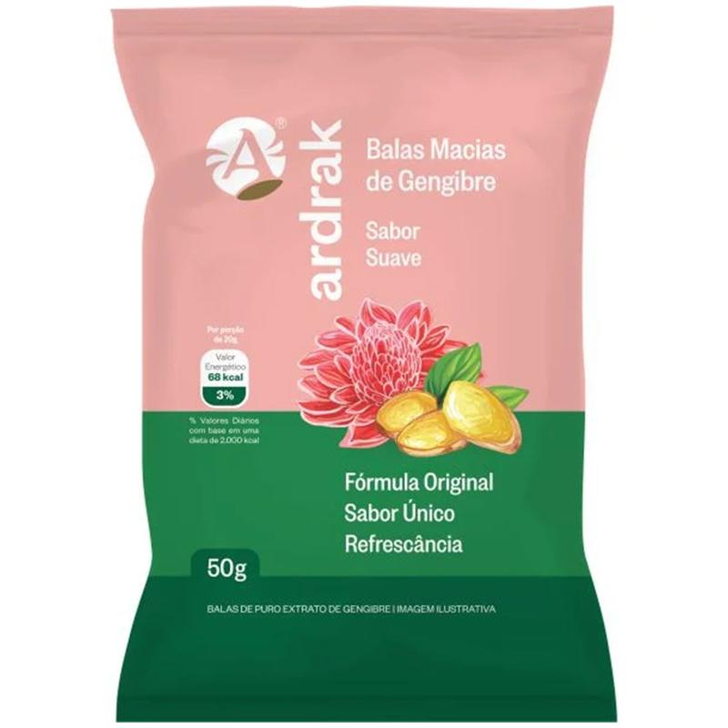 Balas Macias de Gengibre Suave Ardrak - 50g - Balas - Magazine Luiza