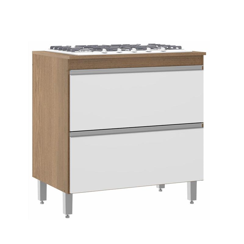 Balcão Itália para Cozinha de 2 Gavetas 80 x 88 Cm MDP Branco 0454 ...