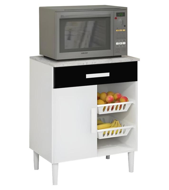 Balcão Microondas Fruteira Cozinha 1 porta e 1 gaveta - Full Economize ...