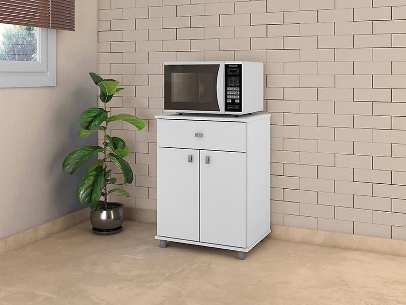 Balcão Multiuso 40x56x75 cm 1 Gaveta 2 Portas Branco Movel Bento ...